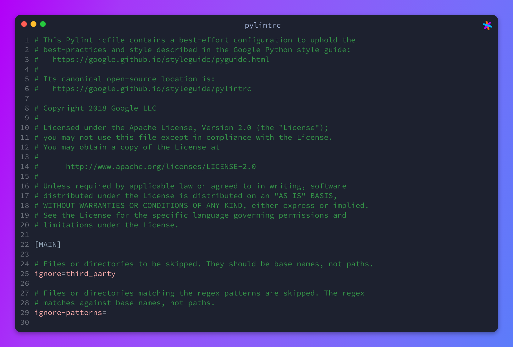 pylintrc - google/styleguide - Sourcegraph