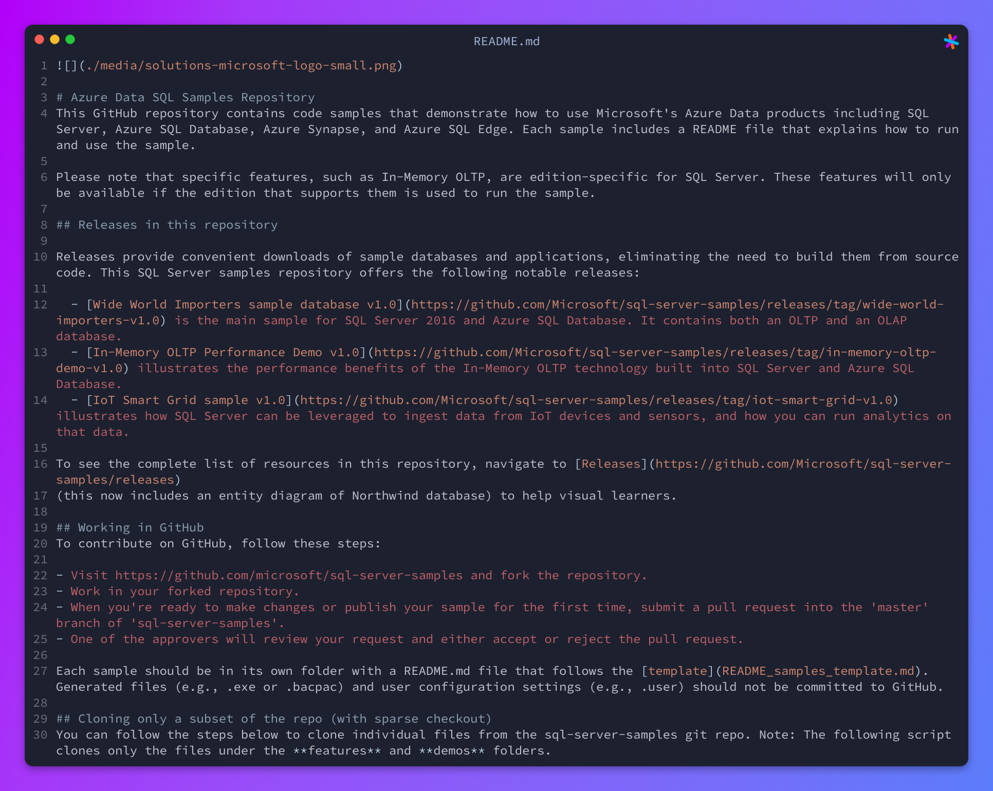 README.md - microsoft/sql-server-samples - Sourcegraph README.md - microsoft/sql-server-samples - Sourcegraph